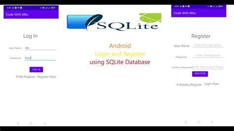 Login And Register Using Sqlite Database In Android Studio Loginandregister Android Studio