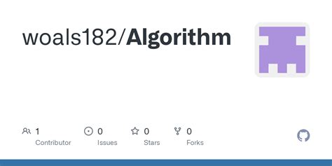 Github Woals182algorithm