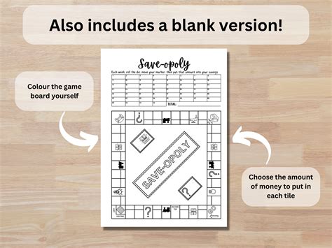Saveopoly Savings Challenge Printable Bullet Journal Savings Etsy Canada