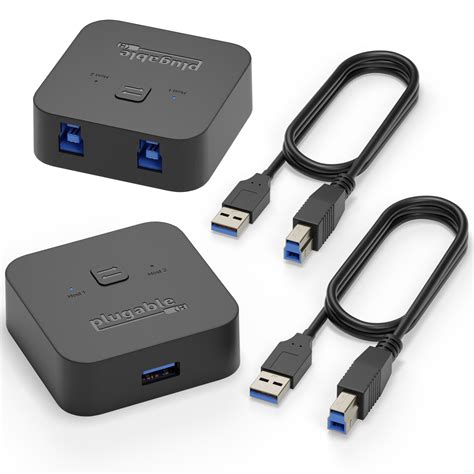 Plugable USB 3 0 PC Printer Sharing Switch For One Button Device Swap Between Two Computers