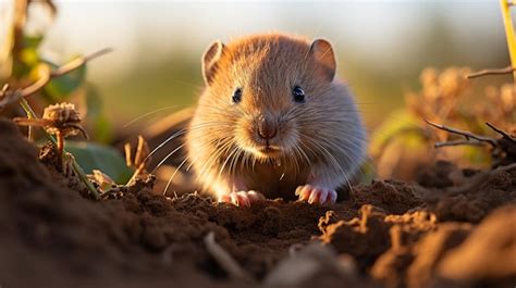 Premium Ai Image Closeup Photo Of A Pocket Gopher Looking In Their