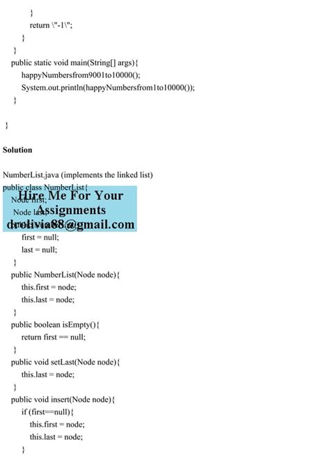 Numberlistjava Implements The Linked Listpublic Class Numberlispdf
