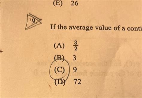 Solved If The Average Value Of A Continuous Function F On Chegg Com