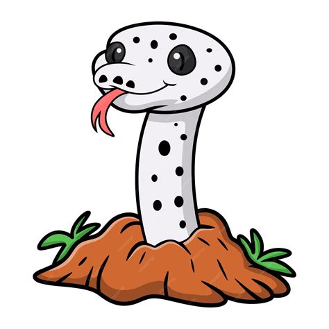 Premium Vector Cute Cow Reticulated Python Cartoon Out From Hole