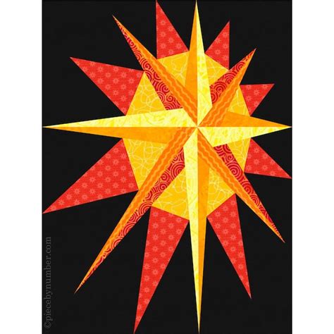 Mariners Compass Paper Piecing Quilt Pattern Etsy