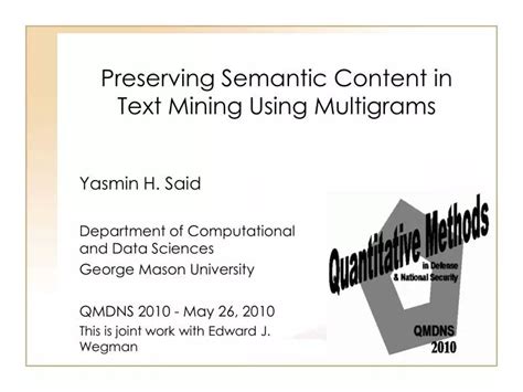 Ppt Preserving Semantic Content In Text Mining Using Multigrams Powerpoint Presentation Id