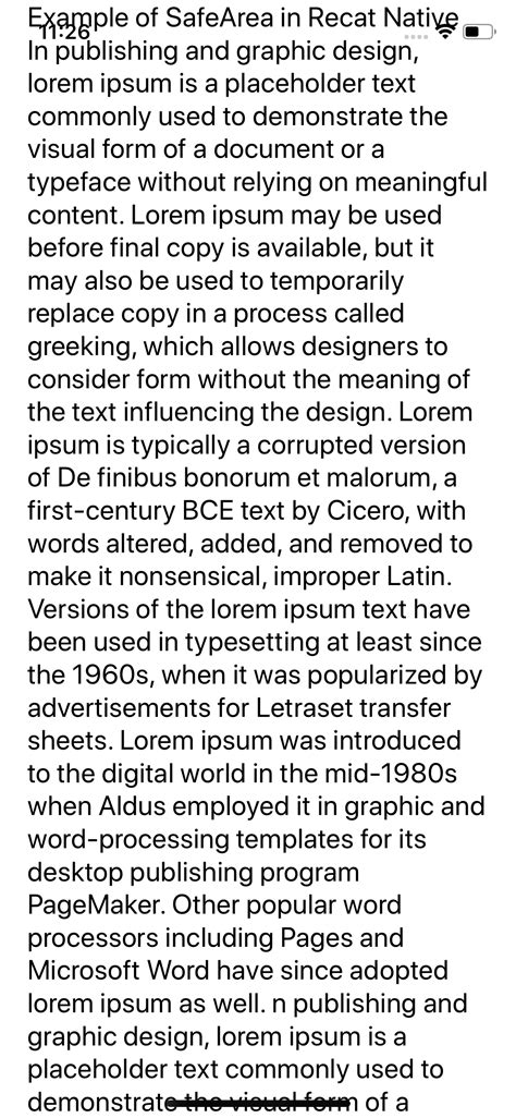 React Native Safeareaview For Safe Area Boundaries About React