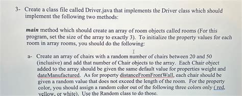 Solved 3 ﻿create A Class File Called Driverjava That