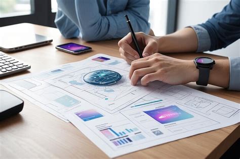 Premium Photo Close Up Ux Developer And Ui Designer Use Augmented Reality Brainstorming About