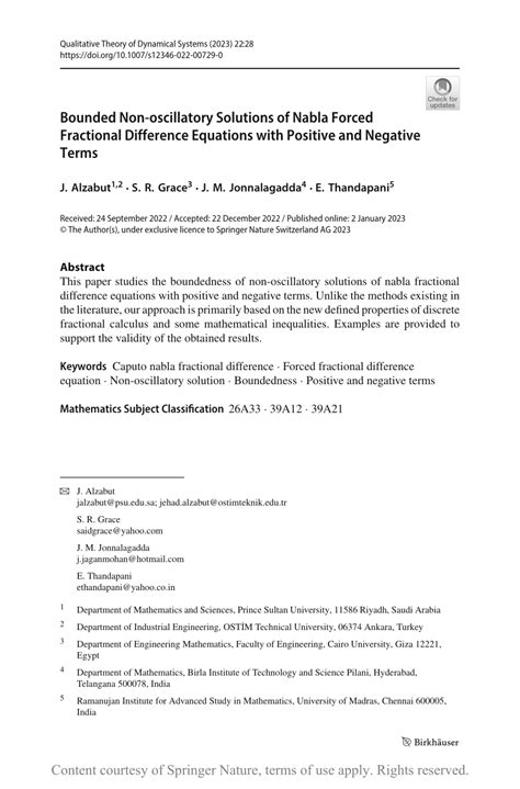 Qualitative Theory Of Dynamical Systems Bounded Non Oscillatory Solutions Of Nabla Forced