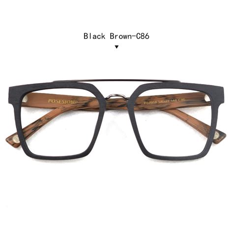 Mens Eyeglasses Wooden Square Frame Fuzweb
