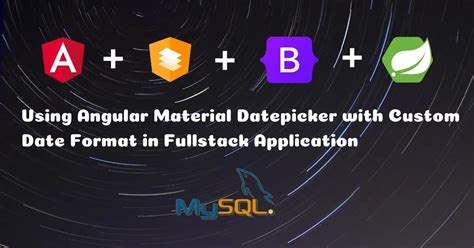 How To Use Angular Material Datepicker Custom Date Format Java Chinna