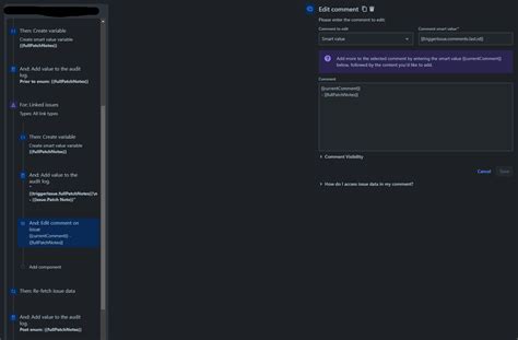compilation of smart values within linked tasks