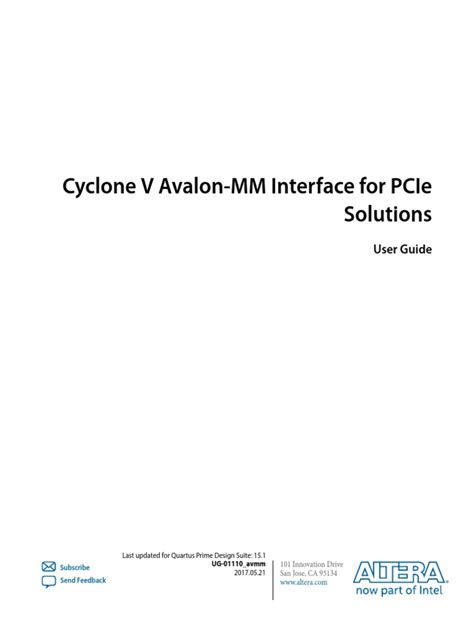 Cyclone V Avalon Mm Interface For Pcie Solutions User Guide Pdf Field Programmable Gate