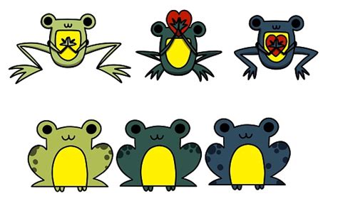 귀여운 만화 개구리 세트 미소와 Croaking 프레임 심플한 플랫 스타일 일러스트레이션 가공의 인물에 대한 스톡 벡터 아트 및 기타 이미지 Istock