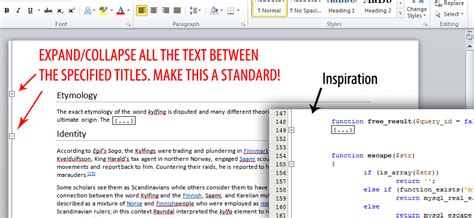 Collapseexpand Text Based On Titles In Ms Word Based On A