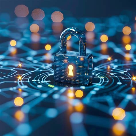 Cybersecuritypadlocknetworkdata Premium Ai Generated Image