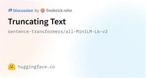 Sentence Transformersall Minilm L6 V2 · Truncating Text