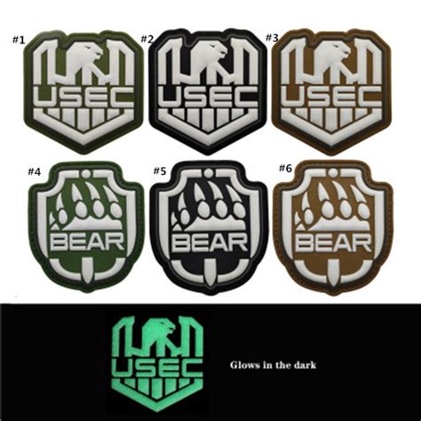 Russia Escape From Tarkov Usec Bear Pvc Patch Russian Game Infrared Reflective Ir Patch Badges