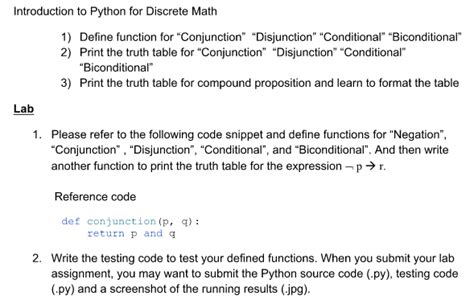 Solved Introduction To Python For Discrete Math 1 Define Chegg