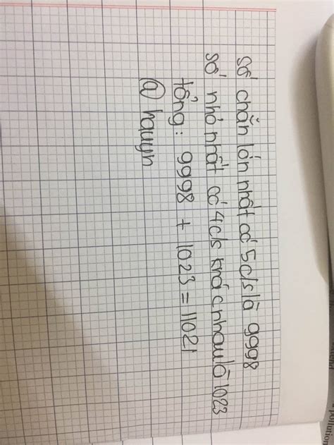 Số Chẵn Nhỏ Nhất Có Năm Chữ Số Khác Nhau Là