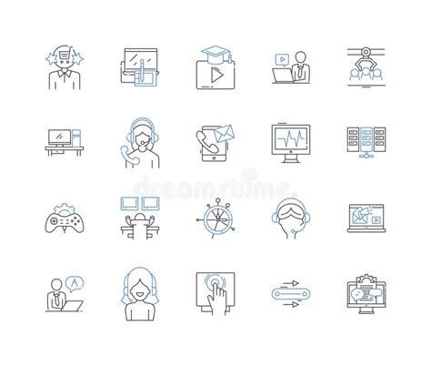 Cognitive Algorithms Line Icons Collection Learning Memory Perception Attention Reasoning