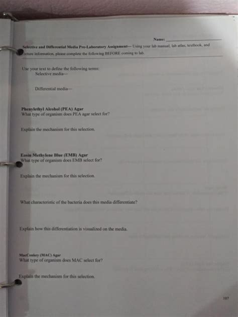 Solved Namet Selective And Differential Media Pre Laboratory