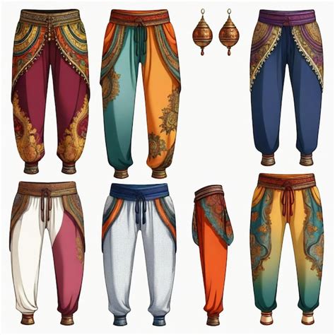 Harem Pants Vector Set White Background Isolated Premium Ai Generated