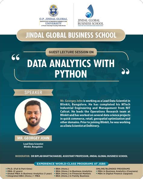 Jindal Global Business School Jgbs On Linkedin Dataanalytics Datascience Jgbsguestlectures