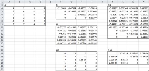 qr factorization real statistics using excel