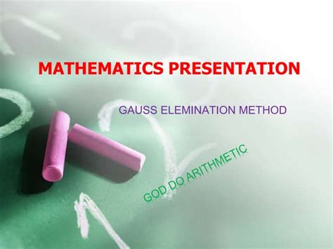 Implementation Of Gauss Elimination Method In C Pptx