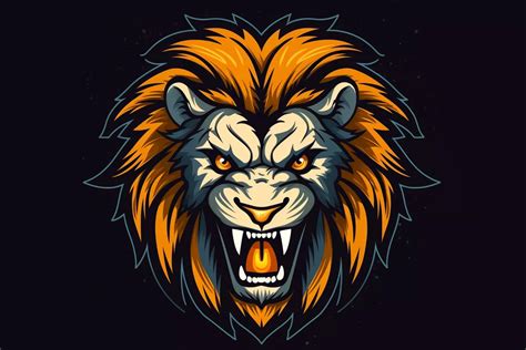 포효하는 사자 일러스트🦁 오픈프롬프트 Openprompt