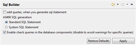 Préférences Du Sql Builder Talend Specific Settings Aide Talend