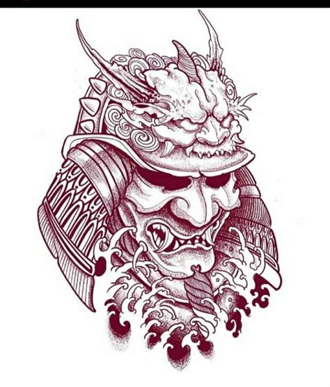 Samurai Head Tattoo Samurai Oni Mask Tattoo Samurai Helmet Tattoo
