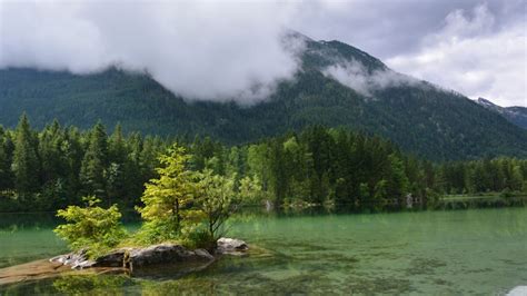Beautiful Lake Hintersee In German Bavarian Alps Ramsau Germany