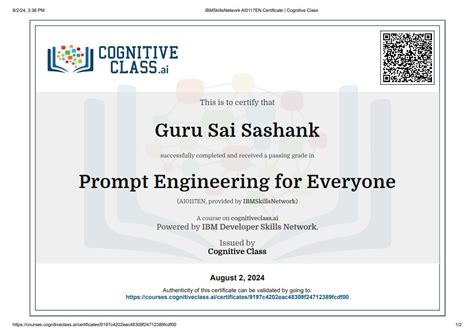 Promptengineering Ai Cognitiveclass Ibmdeveloperskillsnetwork… D Guru Sai Sashank