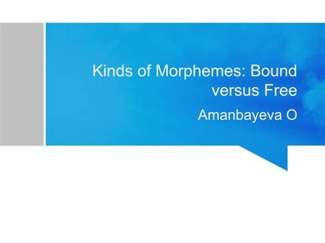 Bound Morphemes And Free Morphemes Pptx