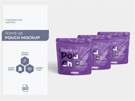 Premium Psd Pouch Packaging Mockup Isolated