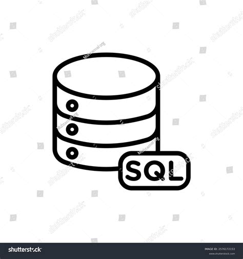 Sql Server Icon Vector Outline Logo Stock Vector Royalty Free 2576172153 Shutterstock