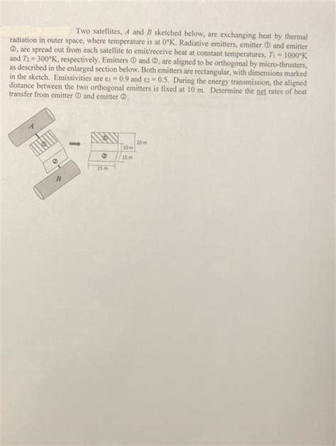 Solved Two Satellites A And B Sketched Below Are