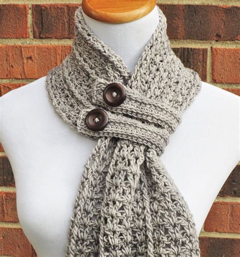 Crochet Scarf Pattern Crochet Cowl Button Scarf Neckwarmer Etsy