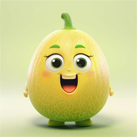 Cute Melon Happy Cartoon Character Stock Illustration Illustration Of