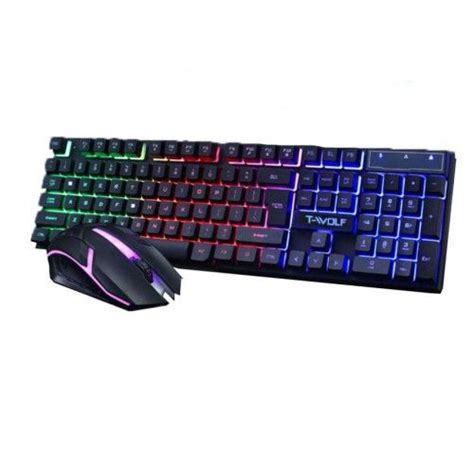 T Wolf Tf 200 Rgb Gaming Keyboard And Mouse Combo Usb Wired Led Backlight Daraz Lk