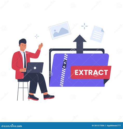 Extract File Illustration Concept Stock Vector Illustration Of