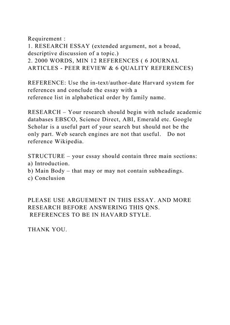 Requirement 1 Research Essay Extended Argument Not A Broad Ddocx