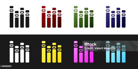 흑백 배경에 격리된 음악 이퀄라이저 아이콘을 설정합니다 음파 오디오 디지털 이퀄라이저 기술 콘솔 패널 펄스 뮤지컬 벡터 개념에 대한 스톡 벡터 아트 및 기타 이미지 Istock