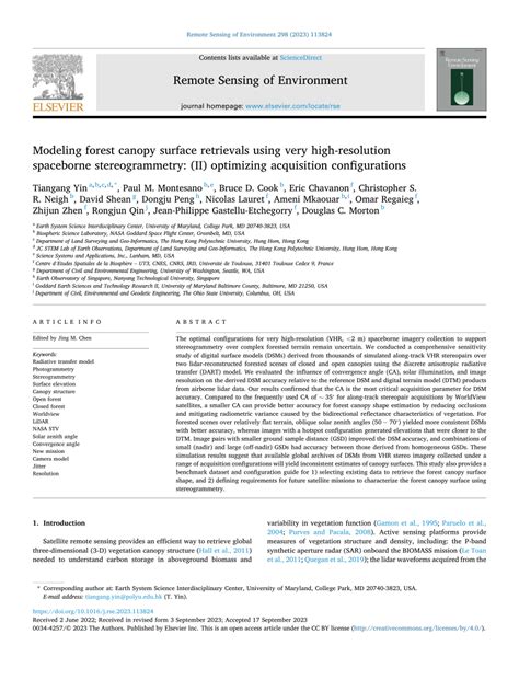 Pdf Modeling Forest Canopy Surface Retrievals Using Very High