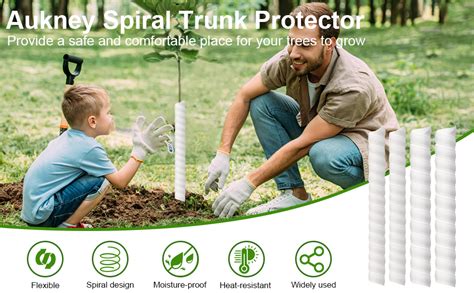6 Pcs Tree Trunk Protector 2 Size Plastic Spiral Tree