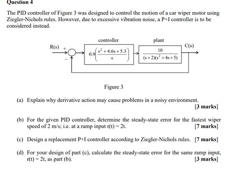 Solved Question 4 The Pid Controller Of Figure 3 Was