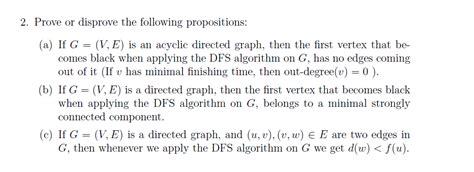 Solved Prove Or Disprove The Following Propositions A Chegg